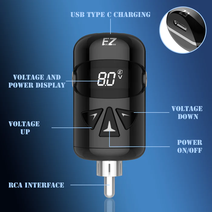 EZ PG3 RCA wireless battery pack - Compass Tattoo Shop